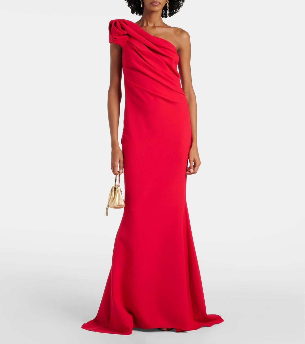 Safiyaa Tanna one-shoulder crêpe gown Safiyaa