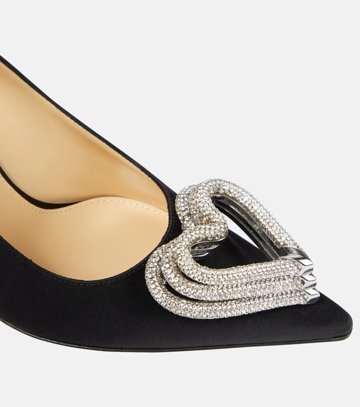 Mach & Mach Triple Heart embellished satin pumps MACH & MACH