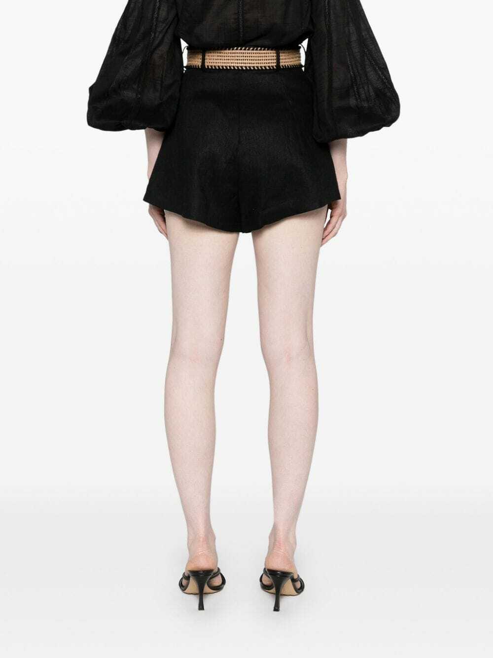 ZIMMERMANN - Belted Linen Shorts Zimmermann