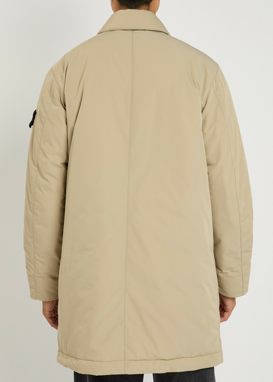 Stone Island Micro Twill Quilted Trench Coat Sand Stone Island