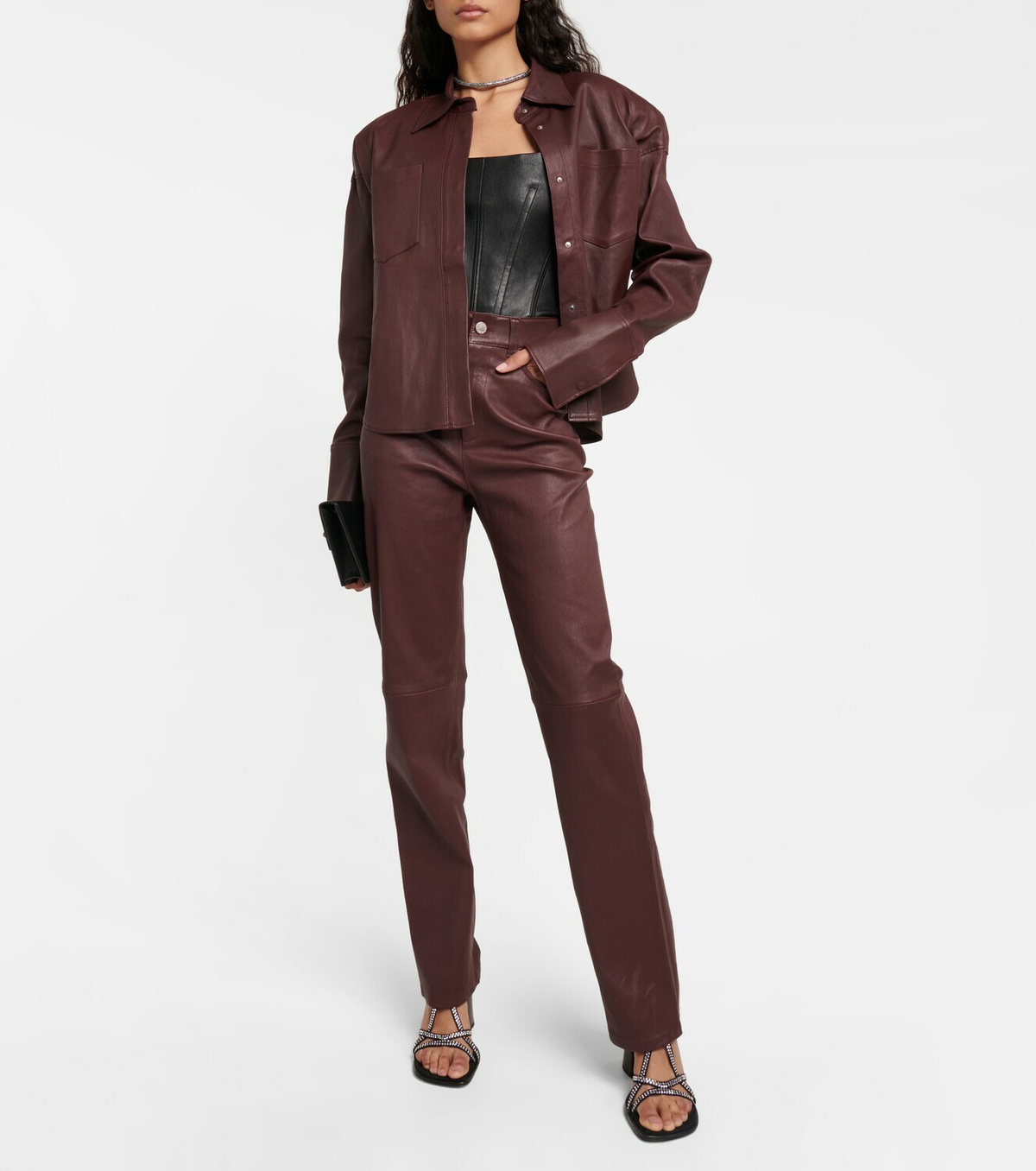 Stouls Terry high-rise straight leather pants Stouls