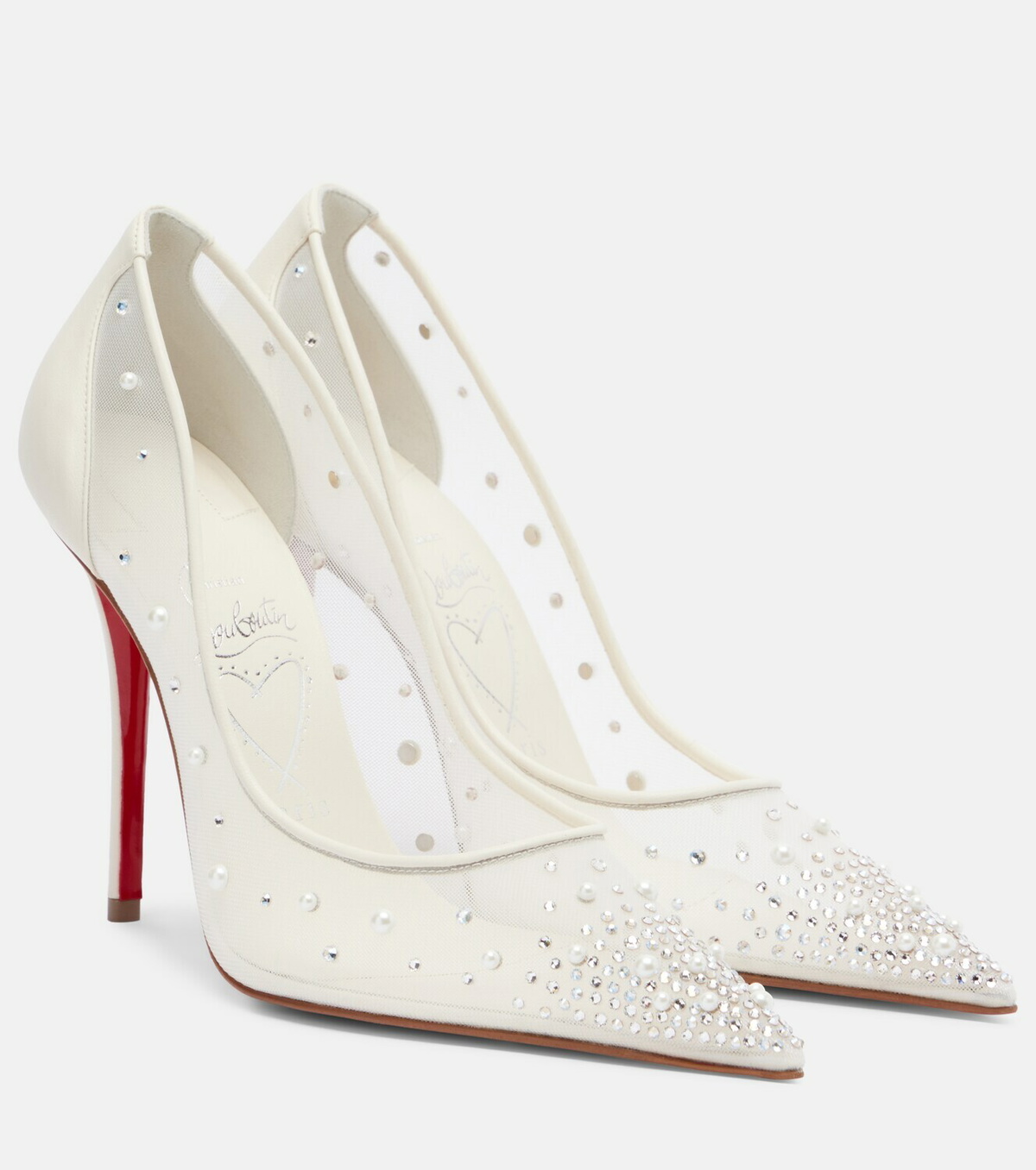 Christian Louboutin Miss Z Degrastrass Perla 100 mesh pumps Christian ...