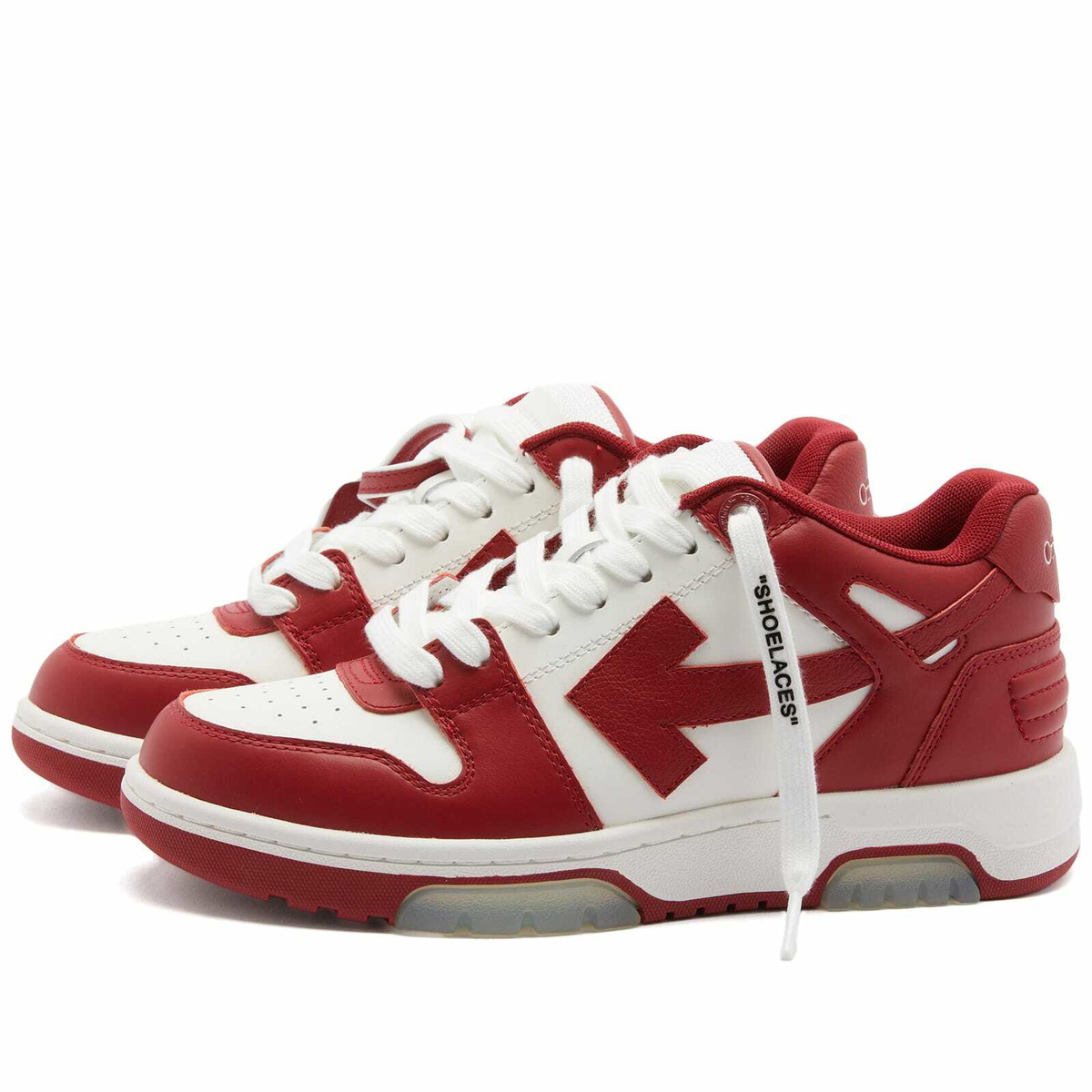 Off-White Women's Out Of Office Calf Leather Sneakers in Red Off-White
