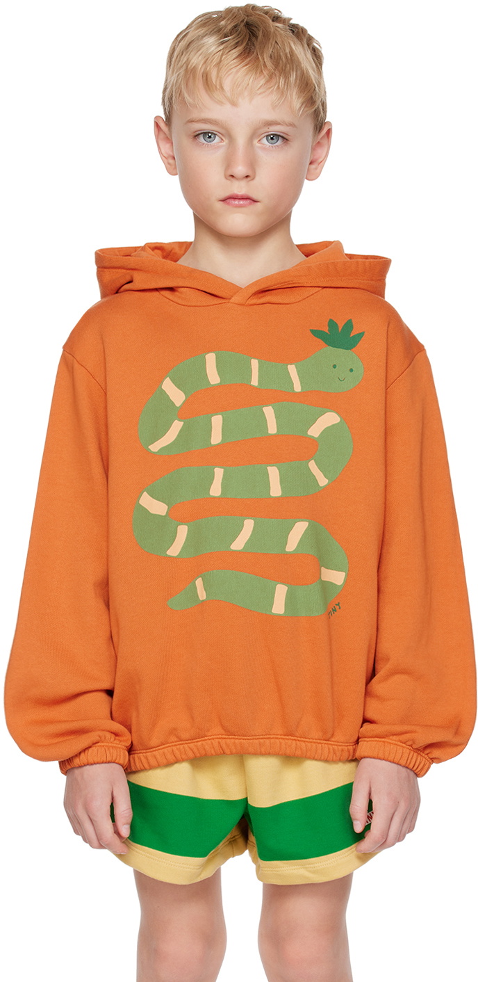 TINYCOTTONS Kids Orange Funky Snake Hoodie TINYCOTTONS