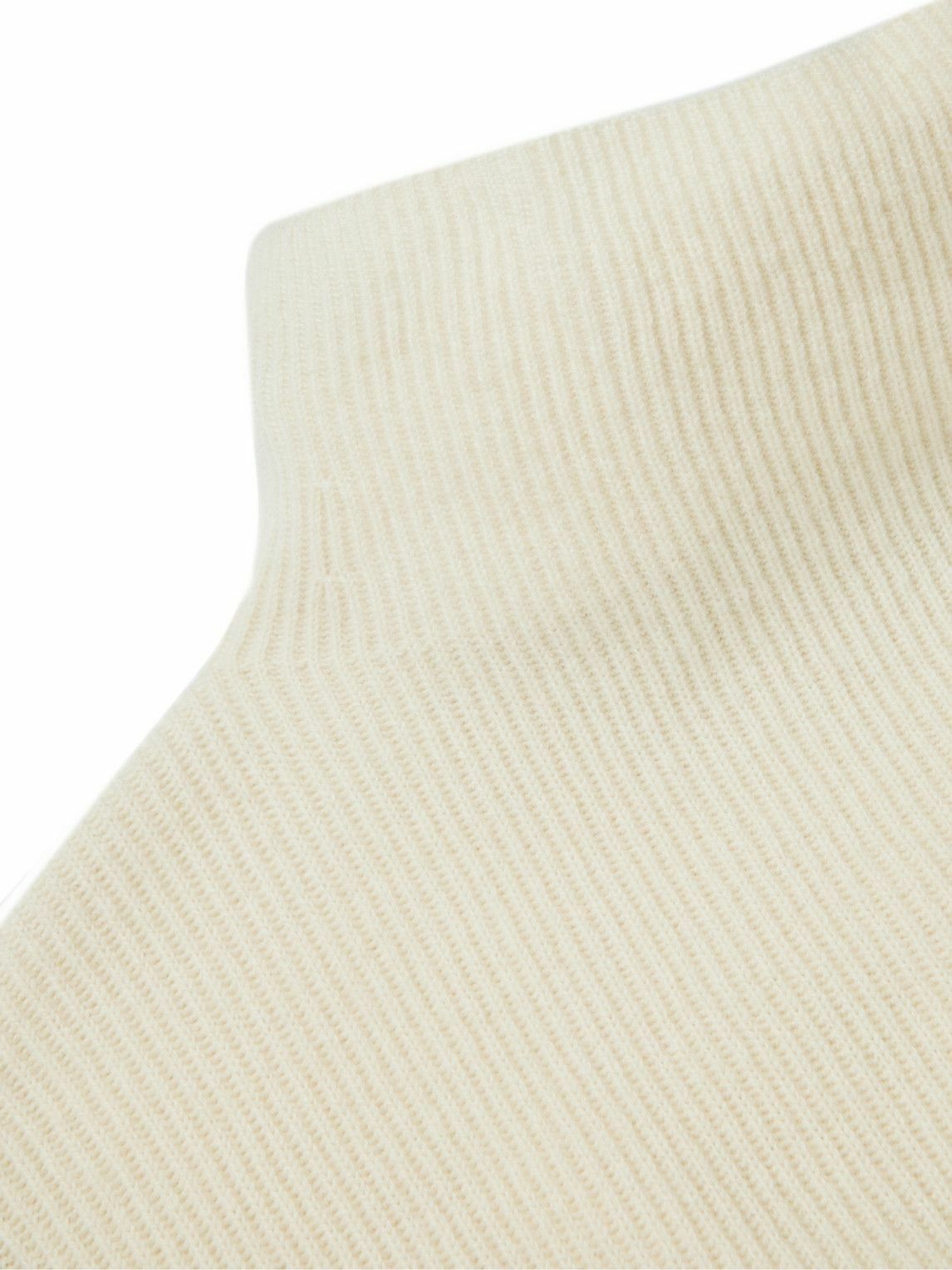 The Row - Daniel Ribbed Cashmere Mock-Neck Sweater - Neutrals The Row