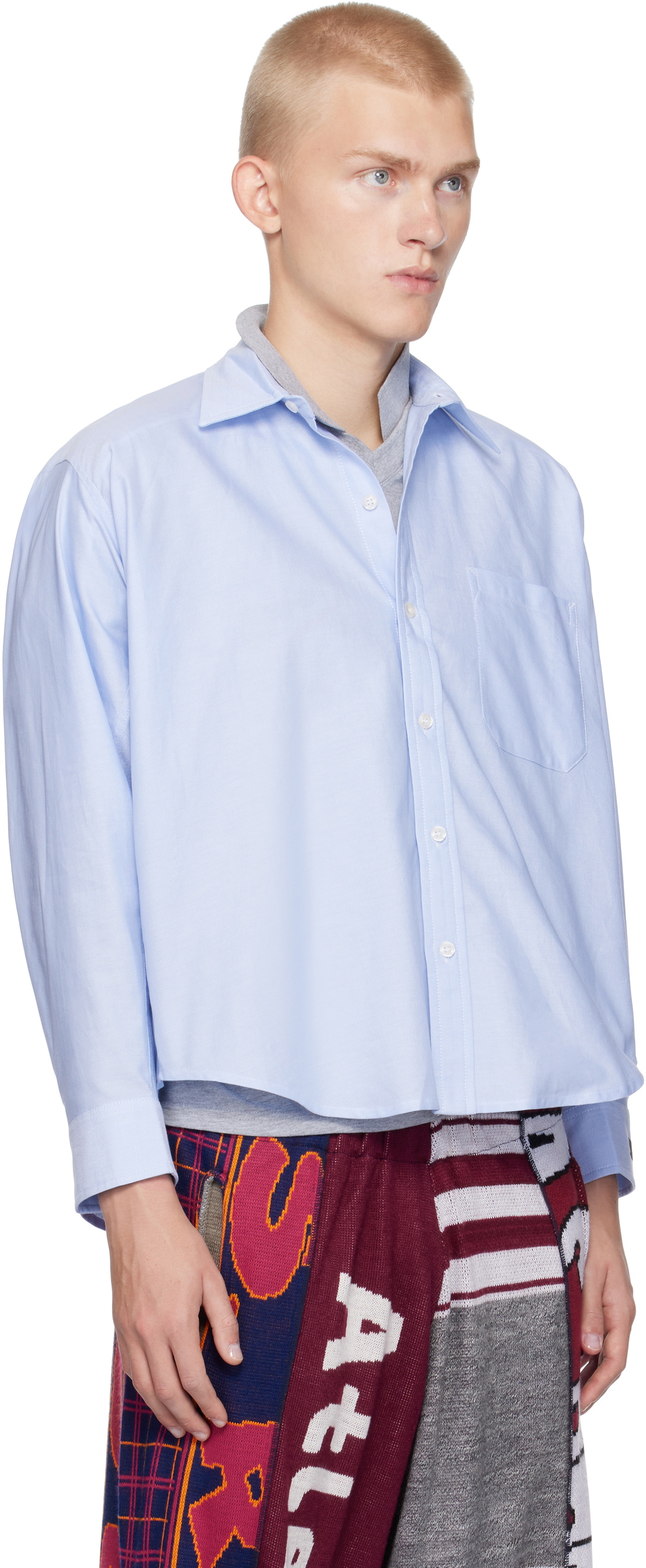 Prototypes Blue Moved Neckline Shirt PROTOTYPES
