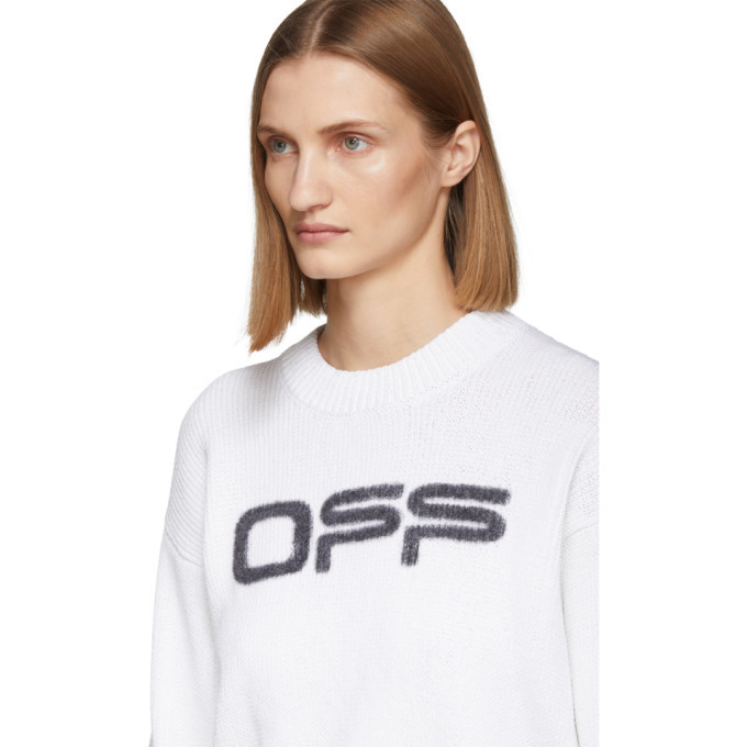 Off-White White Logo Knit Sweater Off-White