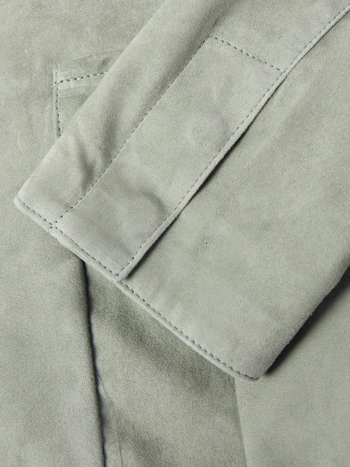 Stòffa - Suede Bomber Jacket - Green STÒFFA