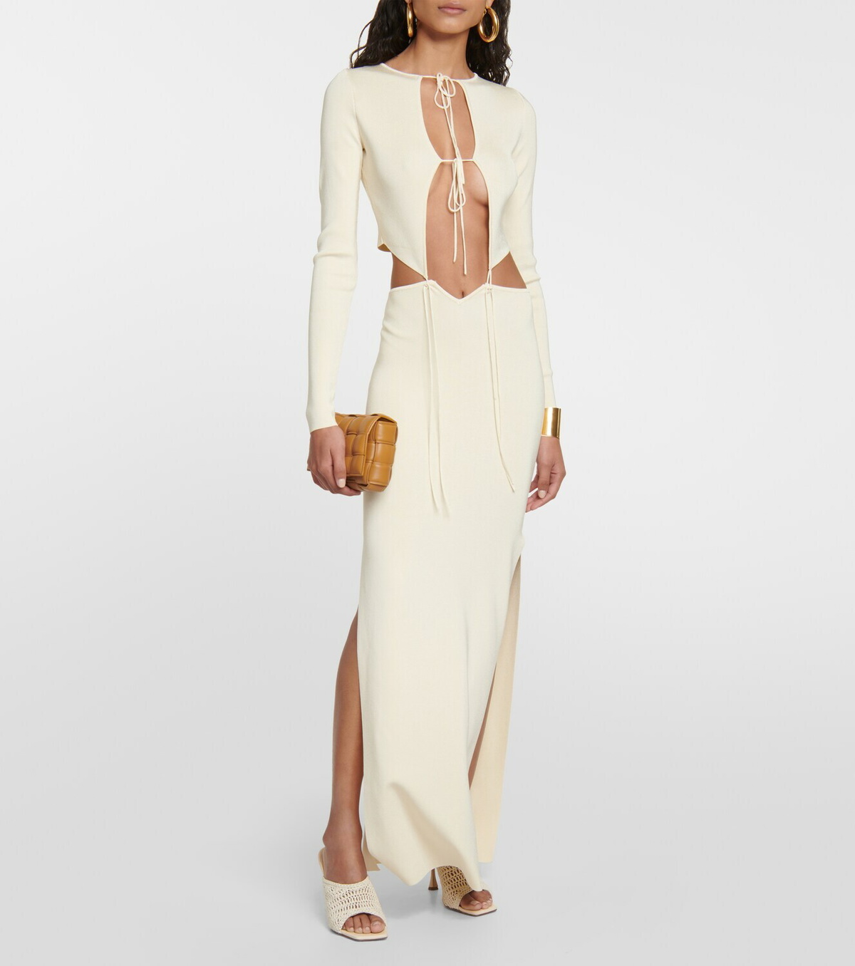 Aya Muse - Ribbed-knit cutout maxi dress Aya Muse