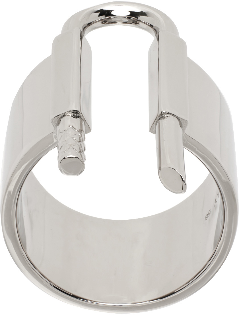Givenchy Silver U Lock Ring Givenchy