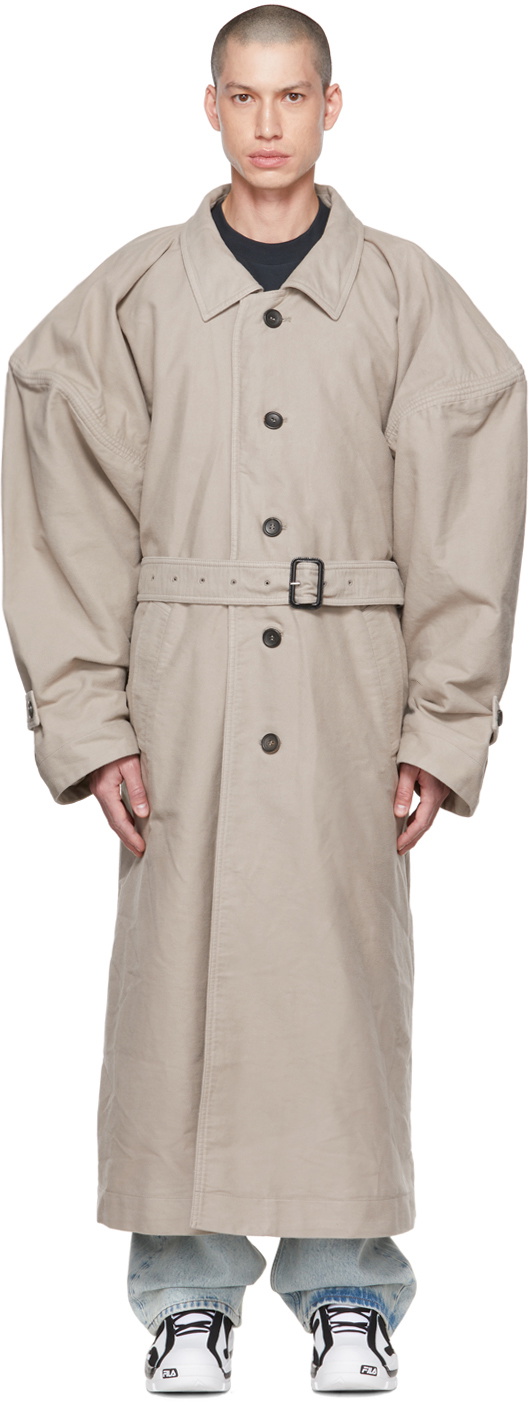 Y/Project Beige Wire Trench Coat Y/Project
