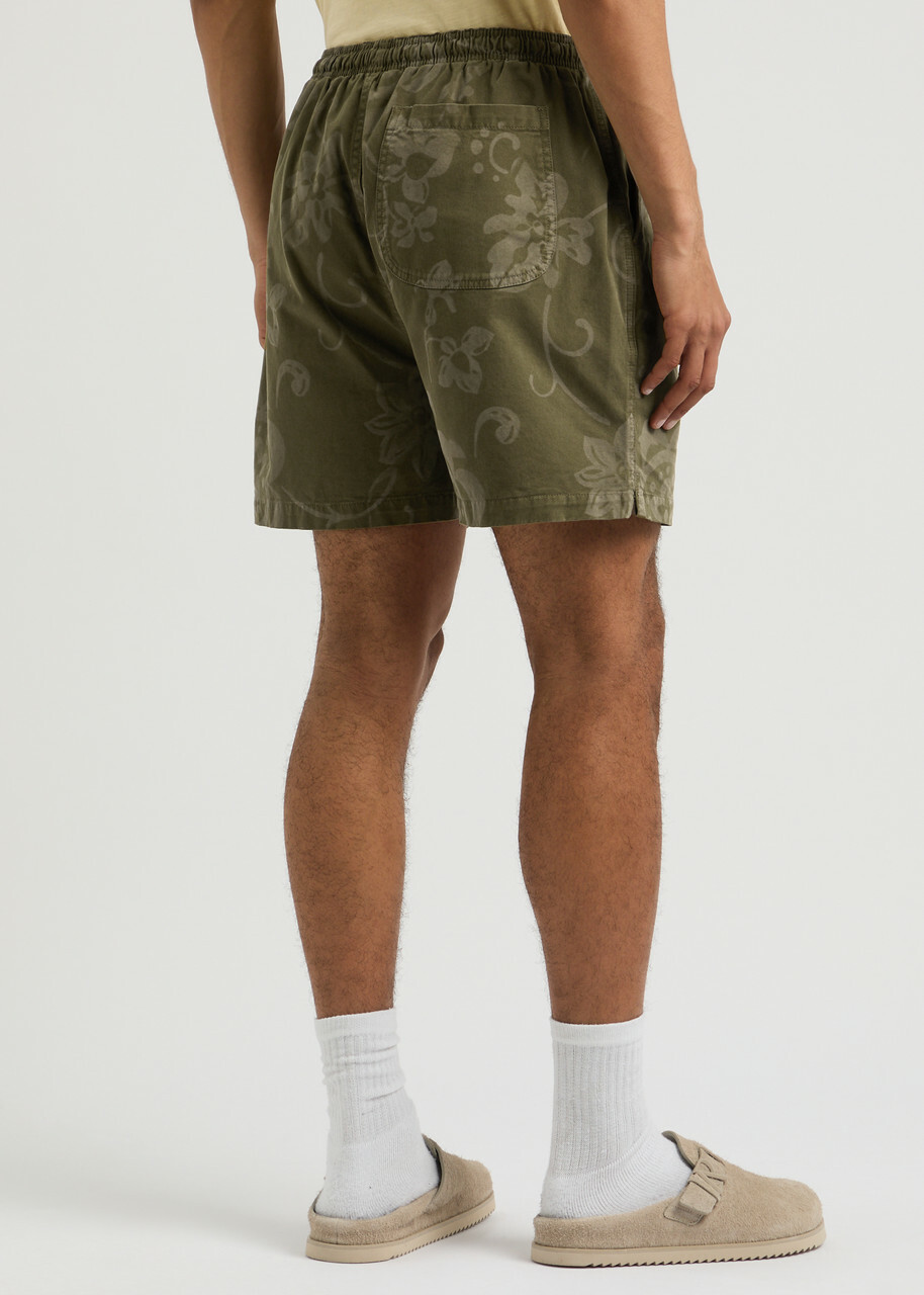 Ymc Shorty Printed Stretch-cotton Shorts Khaki YMC