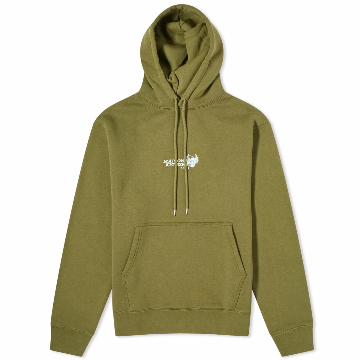 Maison Kitsuné Men's Racing Wheels Comfort Hoodie in Military Green ...