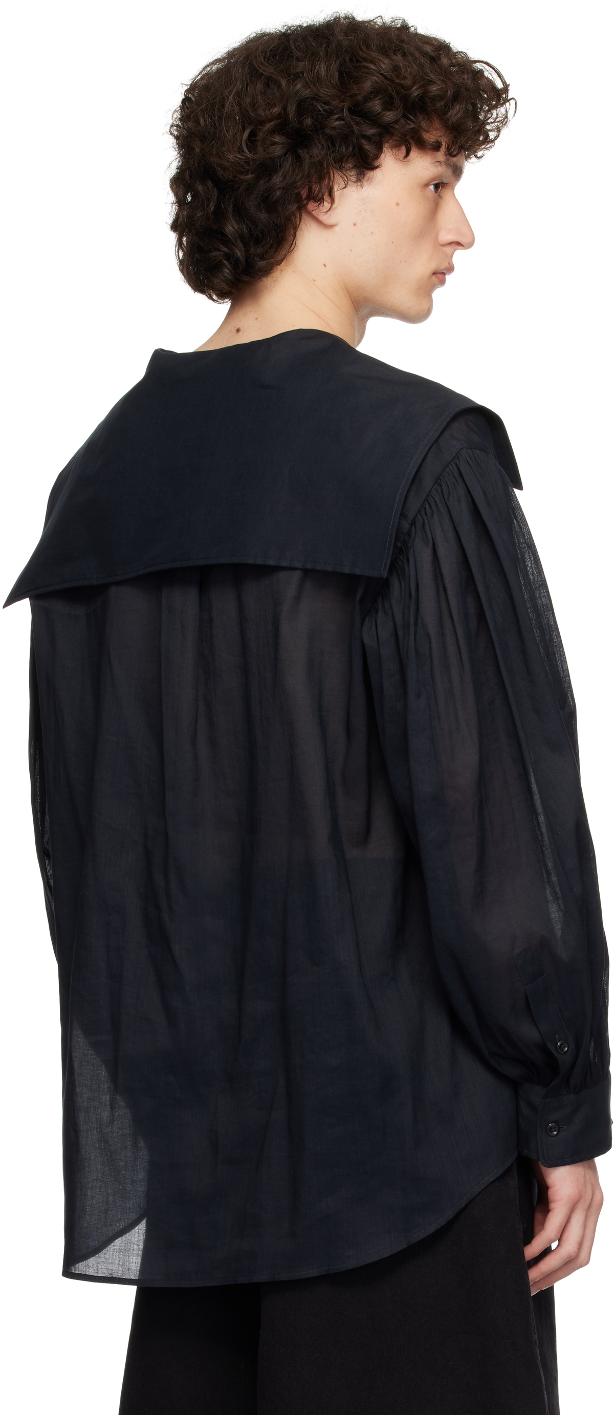 Simone Rocha Black Sailor Collar Shirt Simone Rocha