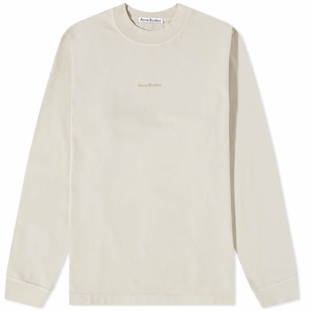 Acne Studios Men's Long Sleeve Erwin Stamp T-Shirt in Oyster Grey Acne ...