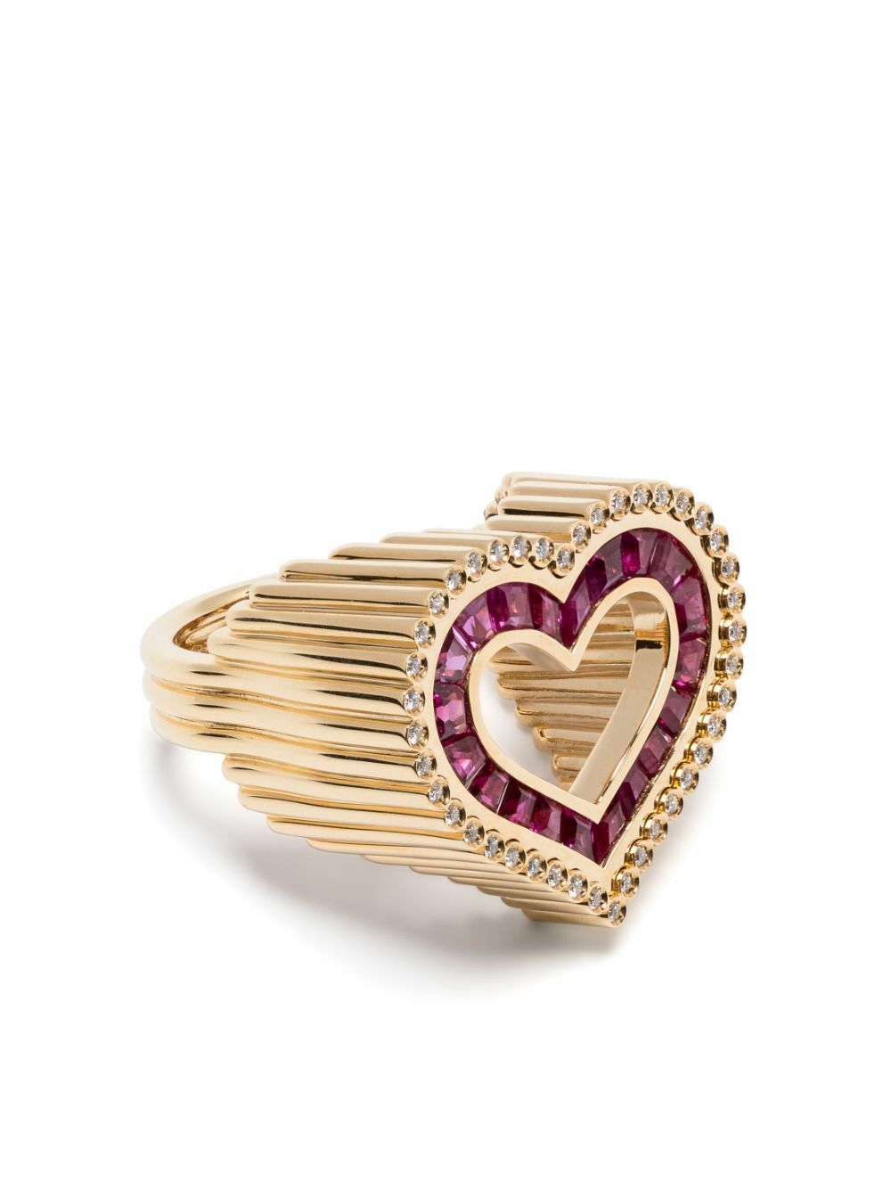 Marie Lichtenberg 18K Yellow Gold Love Ruby And Diamond Ring Marie Lichtenberg