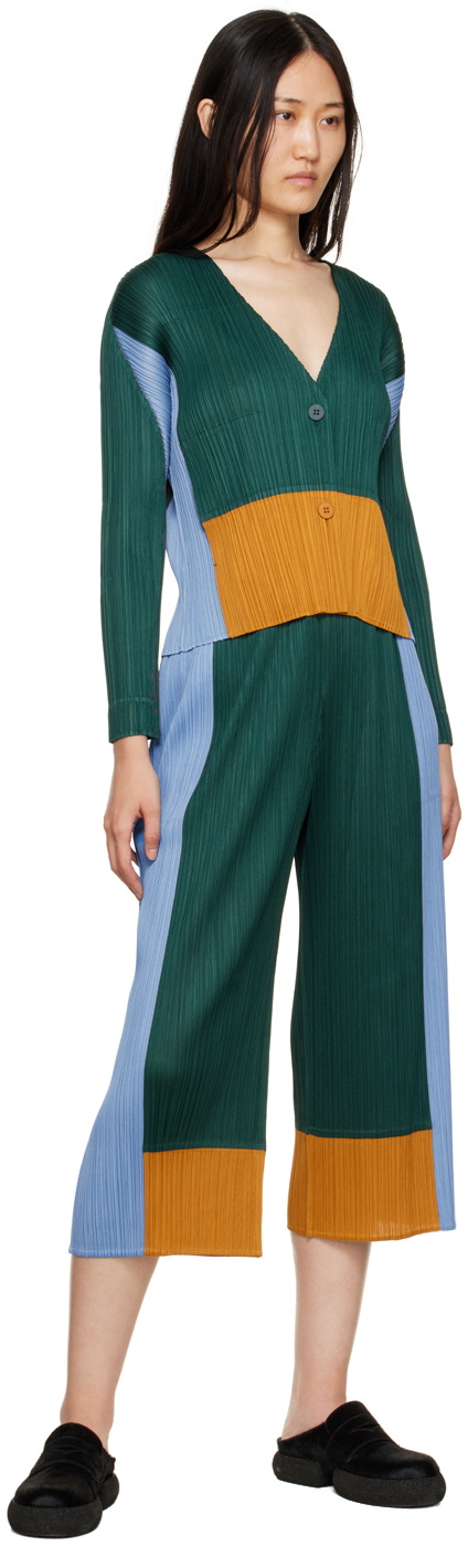 Pleats Please Issey Miyake Green Ensemble Cardigan Pleats Please Issey ...