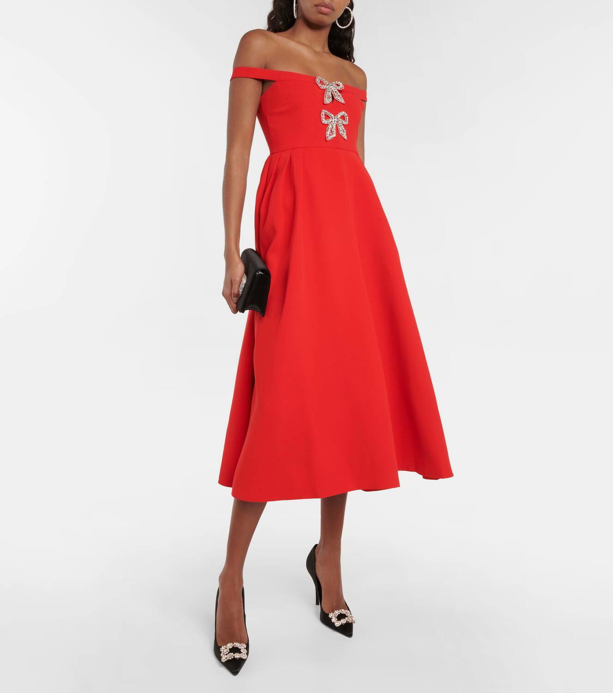 Self-Portrait Embellished off-shoulder midi dress Self-Portrait