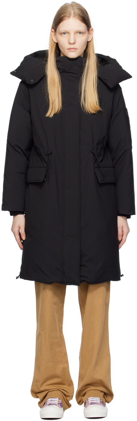 Burberry Black Cinched Down Coat Burberry