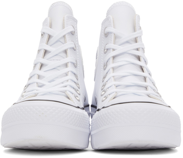 Converse White Leather Chuck Taylor All Star Lift High Sneakers Converse