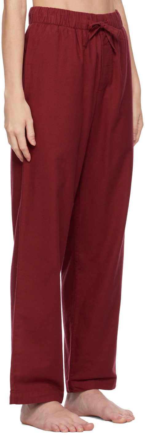 Tekla Burgundy Drawstring Pyjama Pants Tekla Fabrics