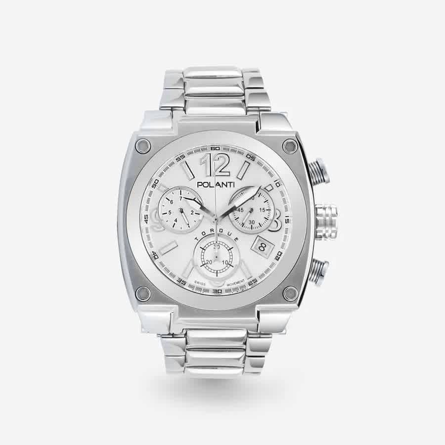 Polanti Torque Ii Chrono Chronograph White Dial Mens Watch PLT2003-SWT ...