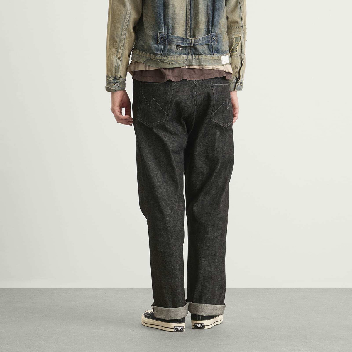 Neighborhood Men's Straight Leg Rigid Selvedge Denim Jeans in Black ...