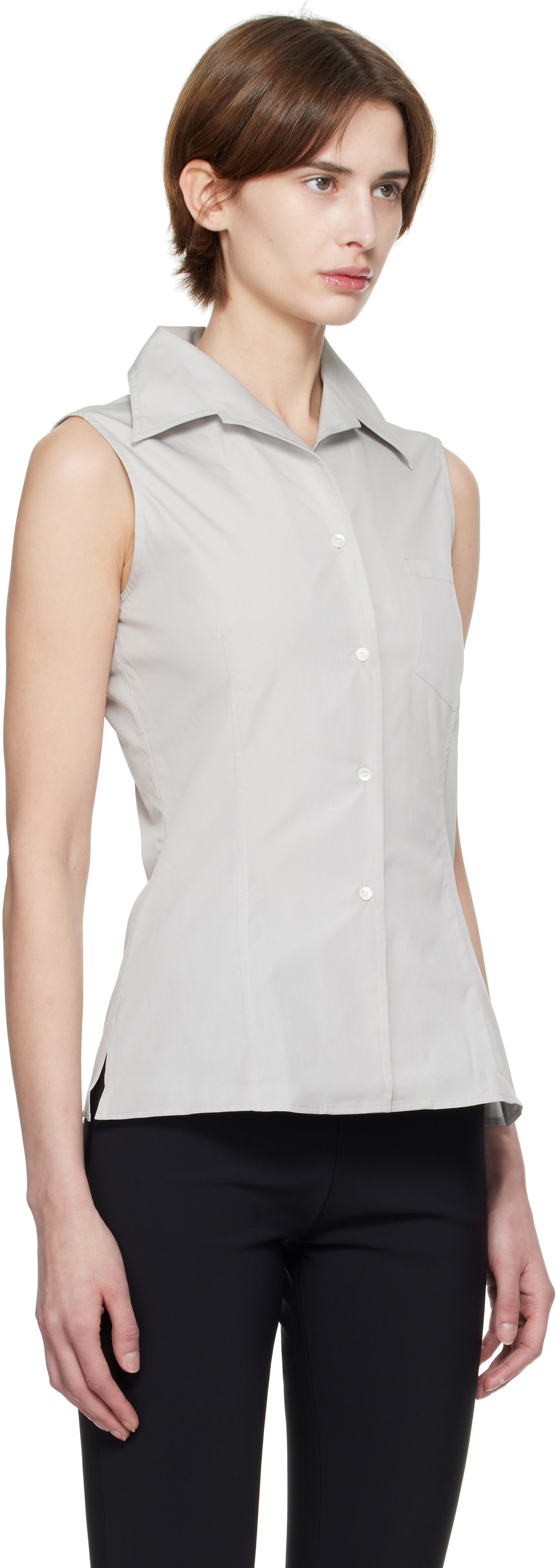 FLORE FLORE Gray Rosie Sleeveless Shirt FLORE FLORE