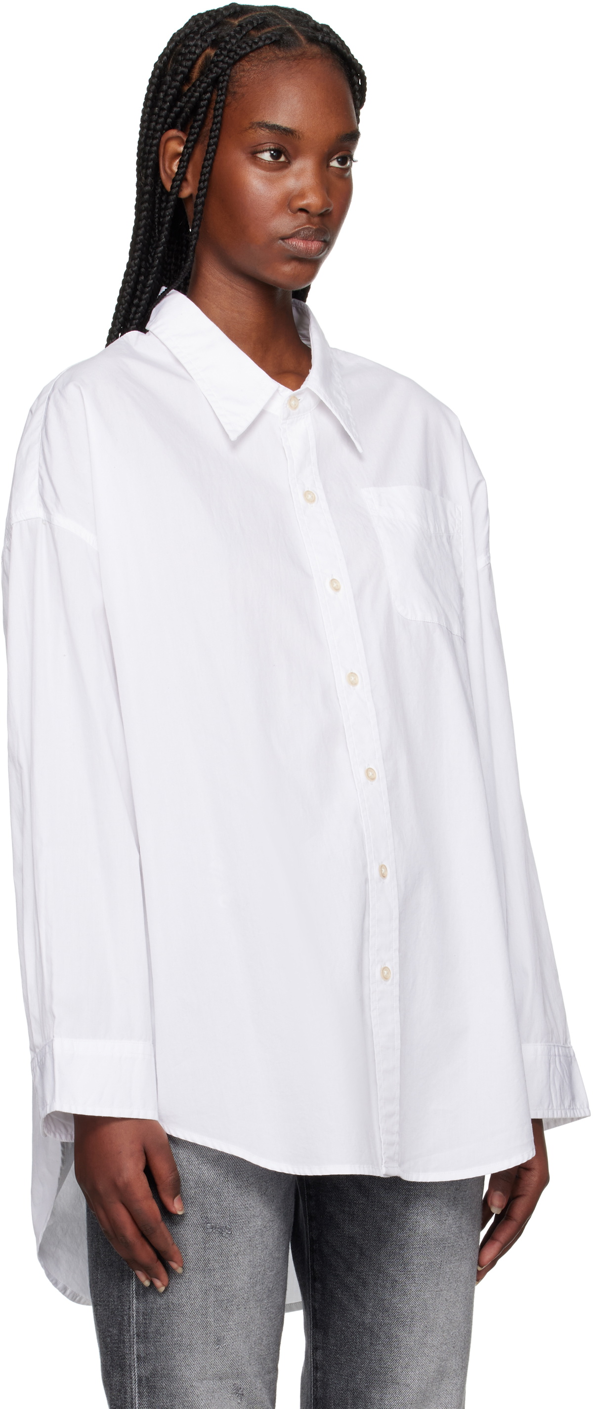 R13 White Drop Neck Shirt R13