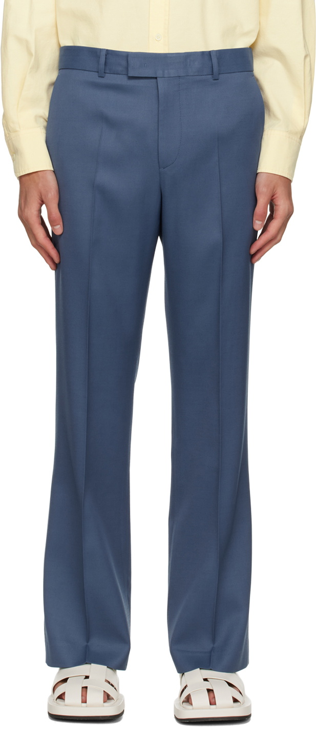 Recto Blue Monaco Flared Trousers Recto
