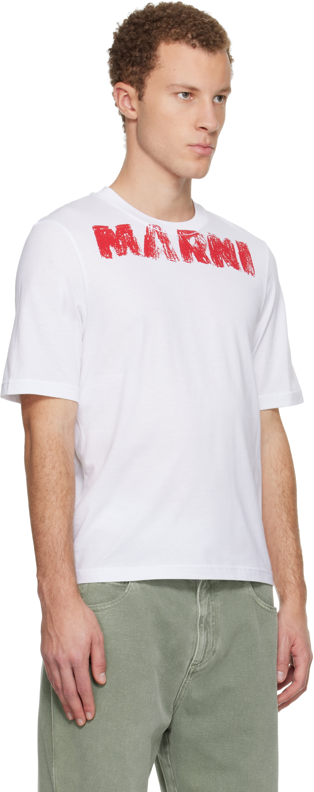 Marni White Marni Monolith Print Cotton T-shirt Marni