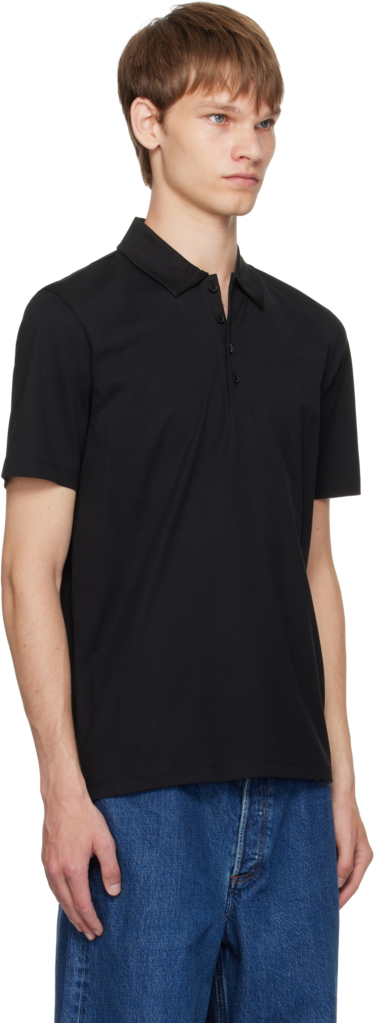 Hugo Black Slim-Fit Mercerized Cotton Polo Hugo Boss