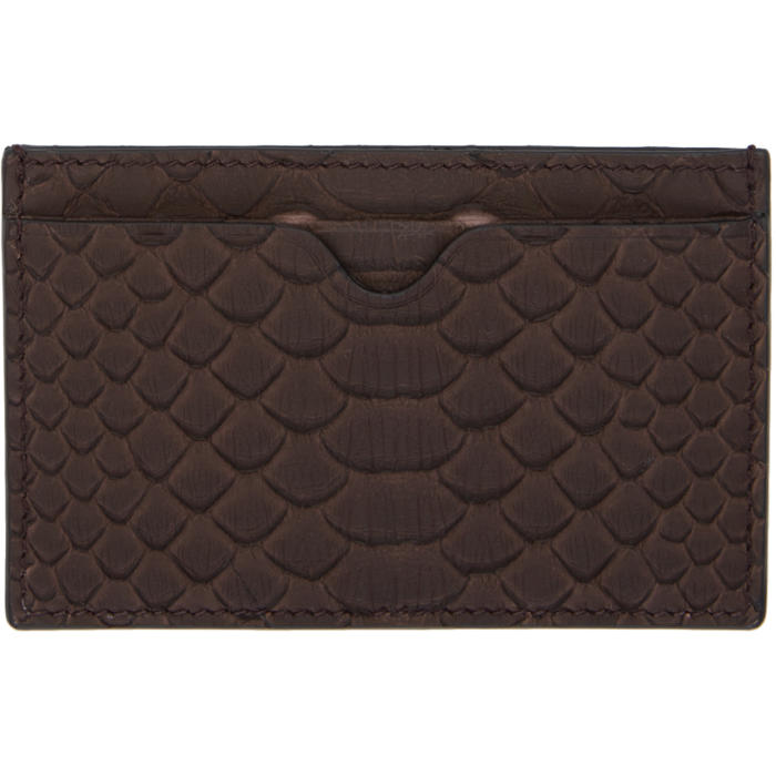 Alexander McQueen Burgundy Python Card Holder Alexander McQueen