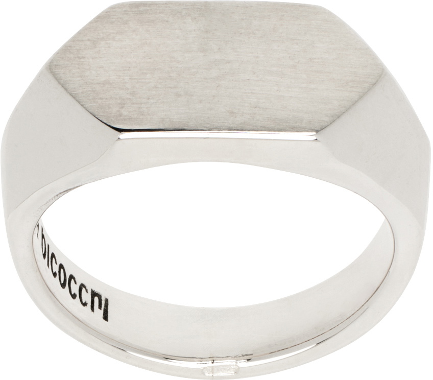 Emanuele Bicocchi Silver Scratched Signet Ring Emanuele Bicocchi