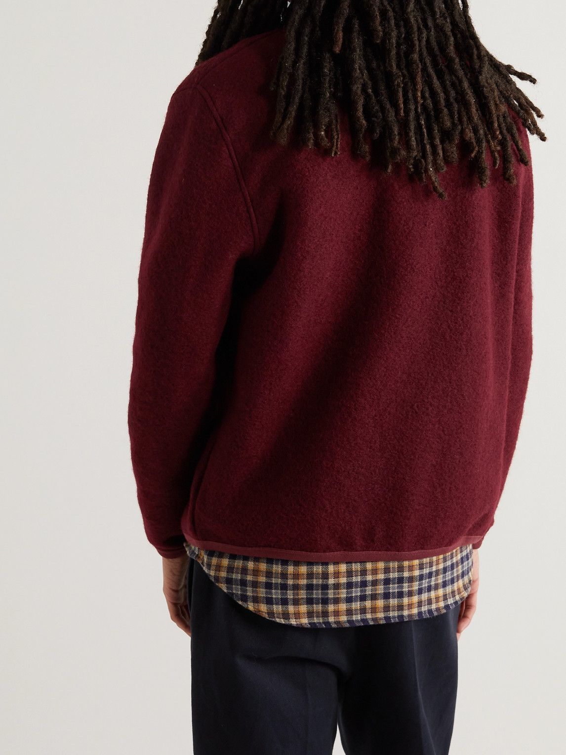 Universal Works - Wool-Blend Fleece Cardigan - Red Universal Works