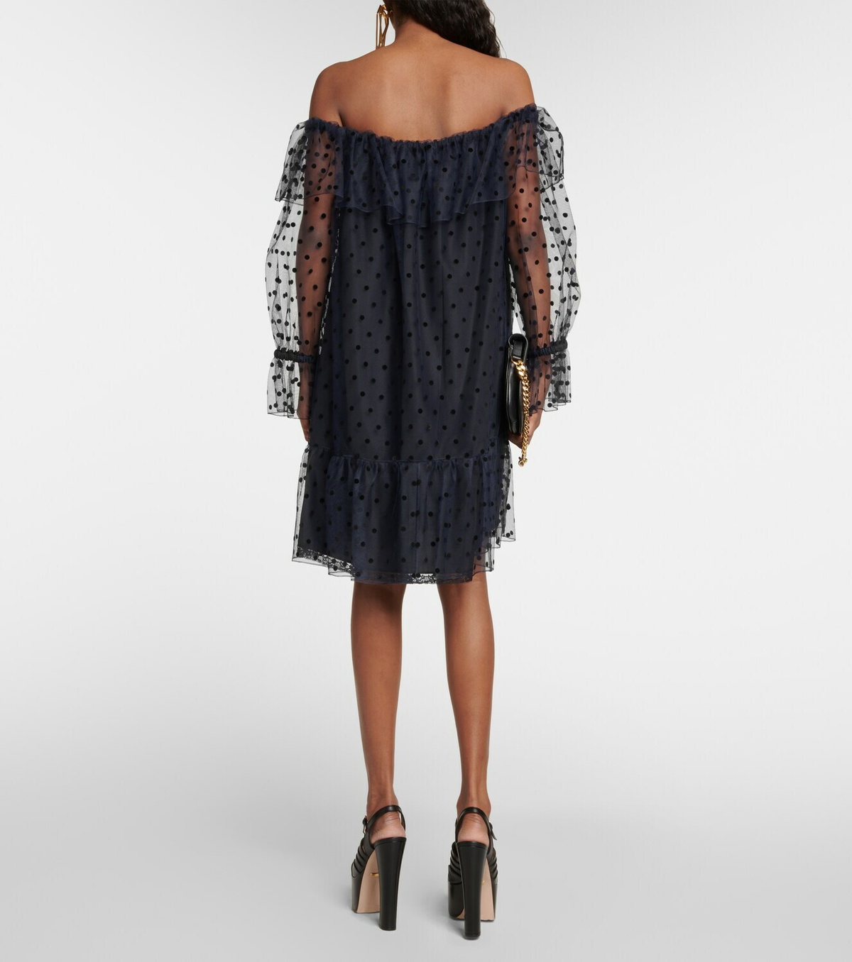 Gucci - Polka-dot off-shoulder minidress Gucci
