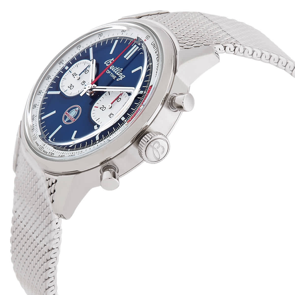 Breitling Top Time B01 Shelby Cobra Chronograph Automatic Blue Dial Mens Watch AB01763A1C1A1 ...