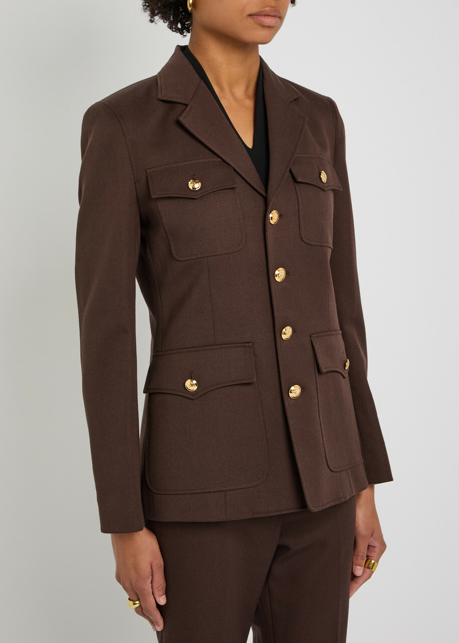 Nili Lotan Nelson Wool Jacket Brown Nili Lotan