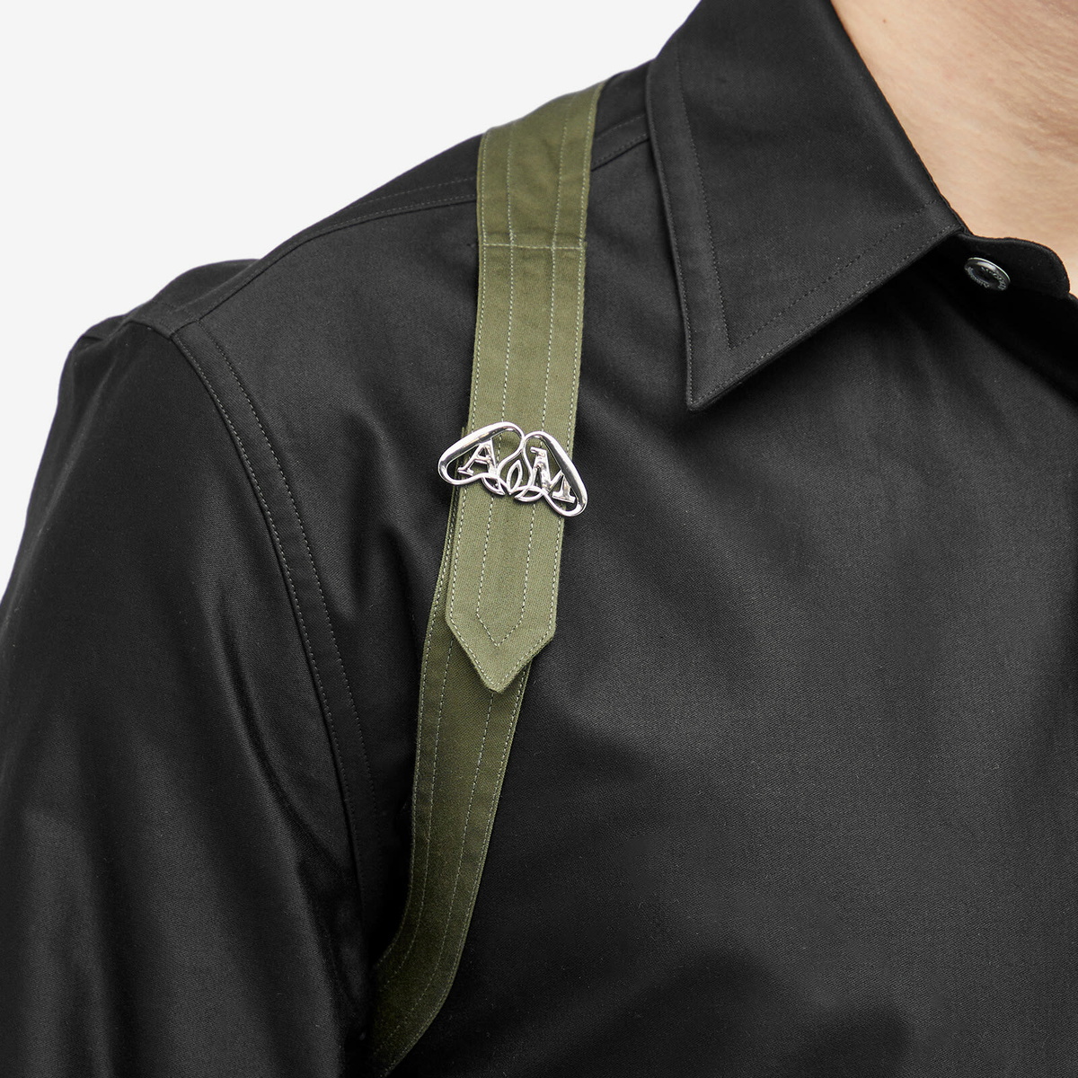 Alexander McQueen Men's Harness Shirt in Black Alexander McQueen