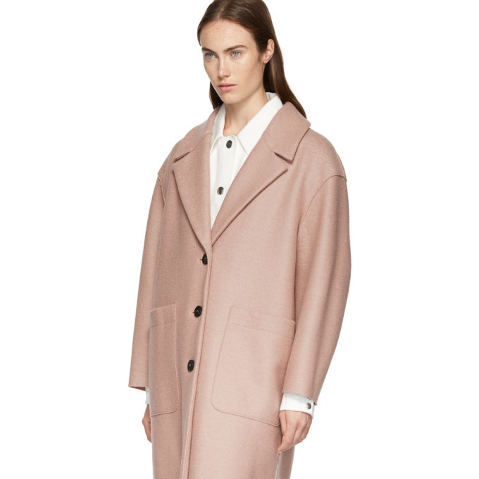 Harris Wharf London Pink Pressed Wool Oversized Coat Harris Wharf London