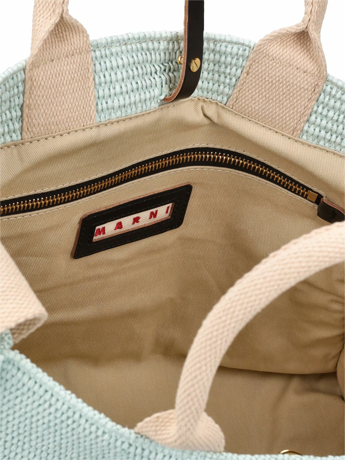 MARNI - Small Logo Raffia Effect Tote Bag Marni MARNI - Small Logo Raffia Effect Tote Bag Marni