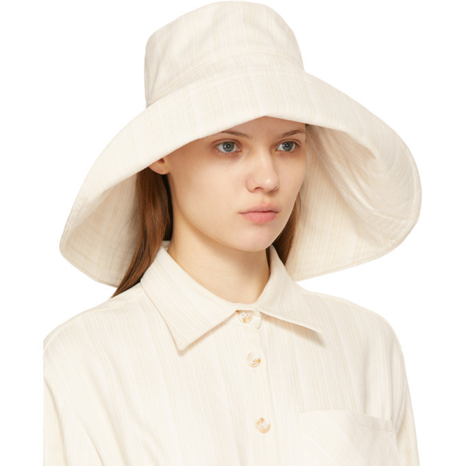 Anna Quan White and Beige Savannah Hat Anna Quan