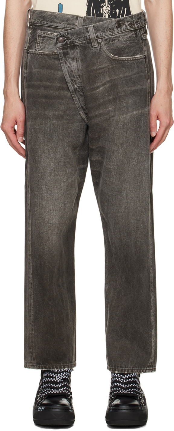 R13 Gray Crossover Jeans R13