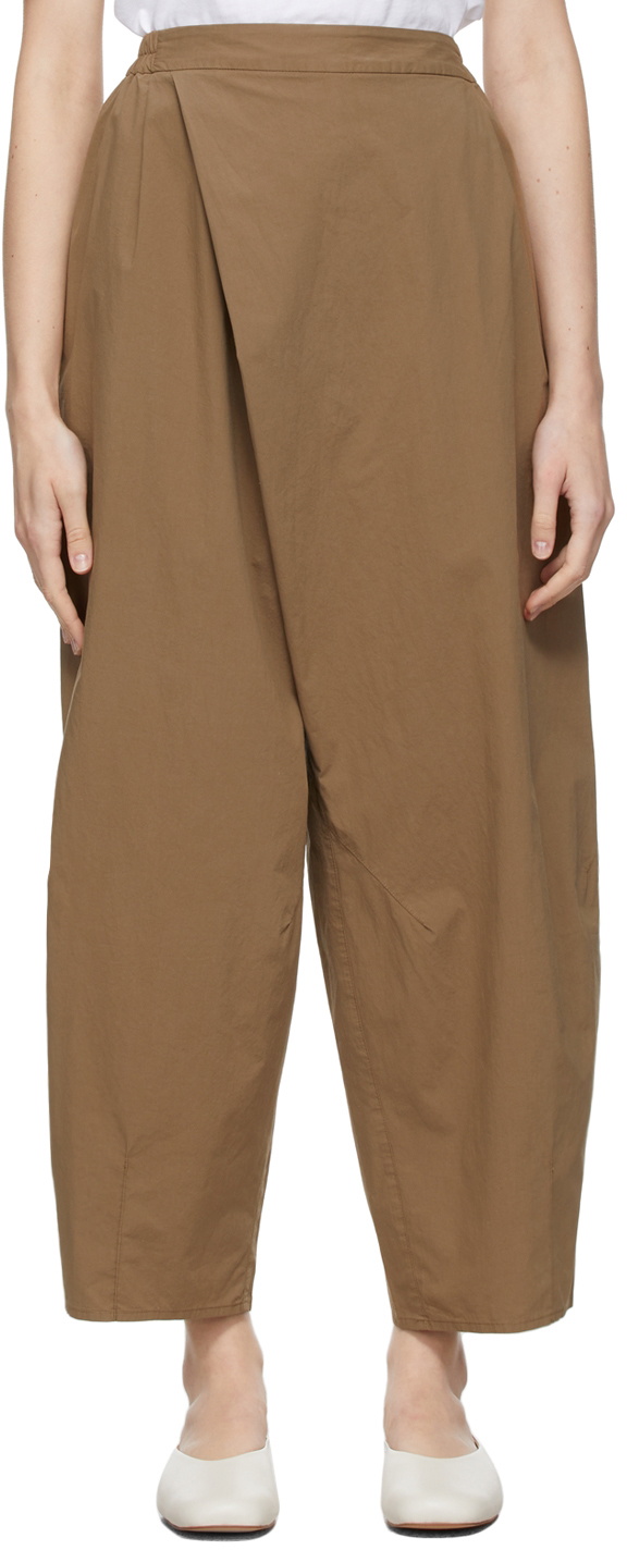 CORDERA Tan Cotton Crossed Pants CORDERA
