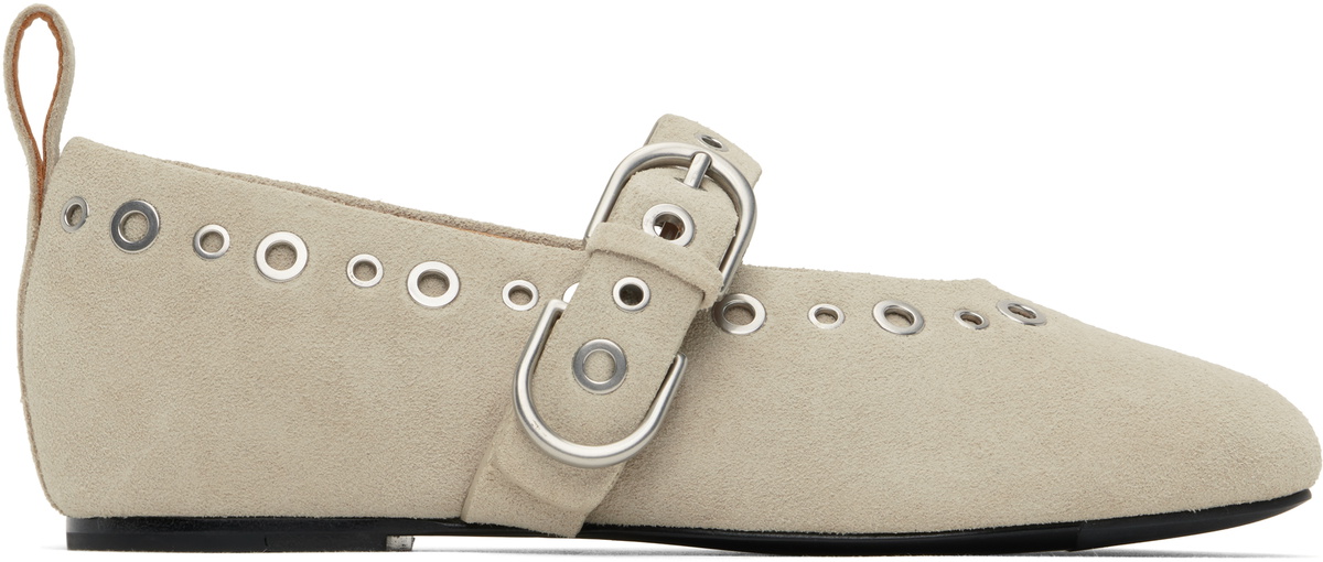 rag & bone Beige Spire Mary Jane Ballerina Flats Rag and Bone
