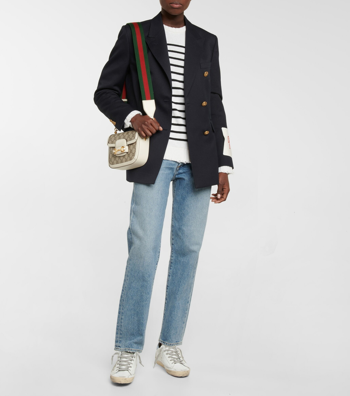 Golden Goose - Golden Collection logo-patch blazer Golden Goose Deluxe ...