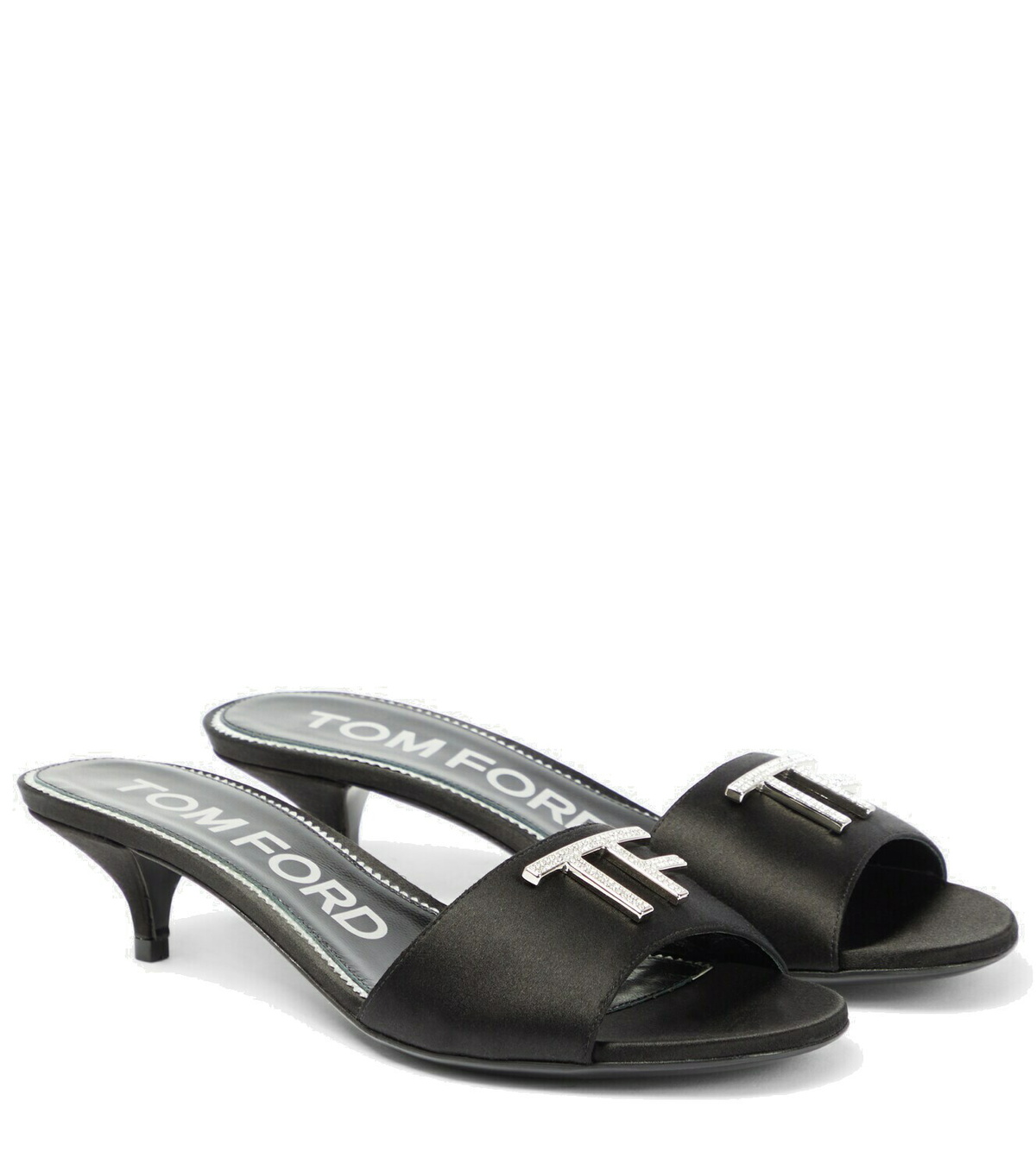 Tom Ford - Embellished satin mules TOM FORD