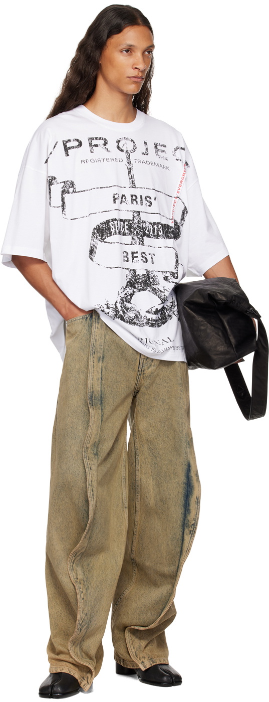 Y/Project White 'Paris' Best' Pinched T-Shirt Y/Project