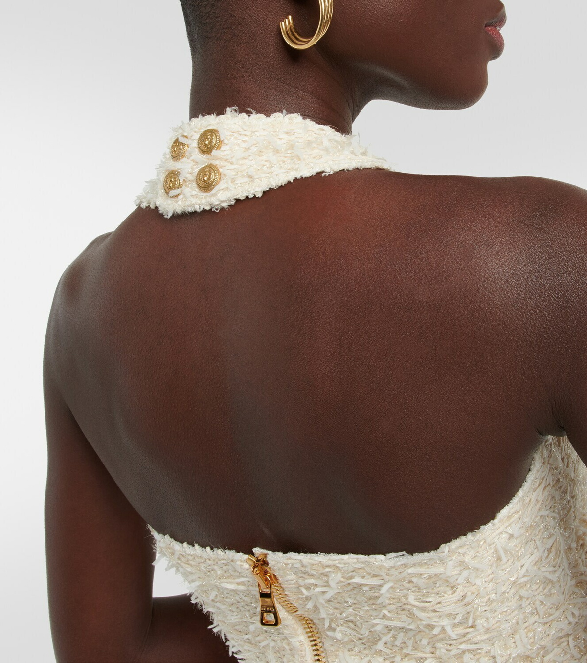 Balmain - Halter-neck bouclé top Balmain