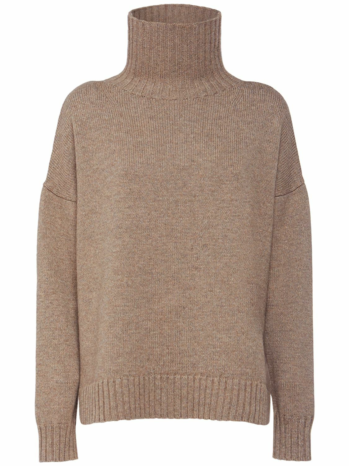 MAX MARA - Gianna Rib Knit Wool Turtleneck Sweater Max Mara